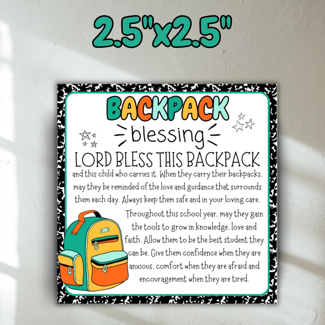 Backpack Blessing Kit, Back to School Blessing, Backpack Prayer, First ...