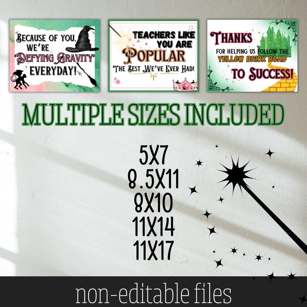 Teacher Staff Appreciation Week Theme Flyer Posters Green and Pink ...