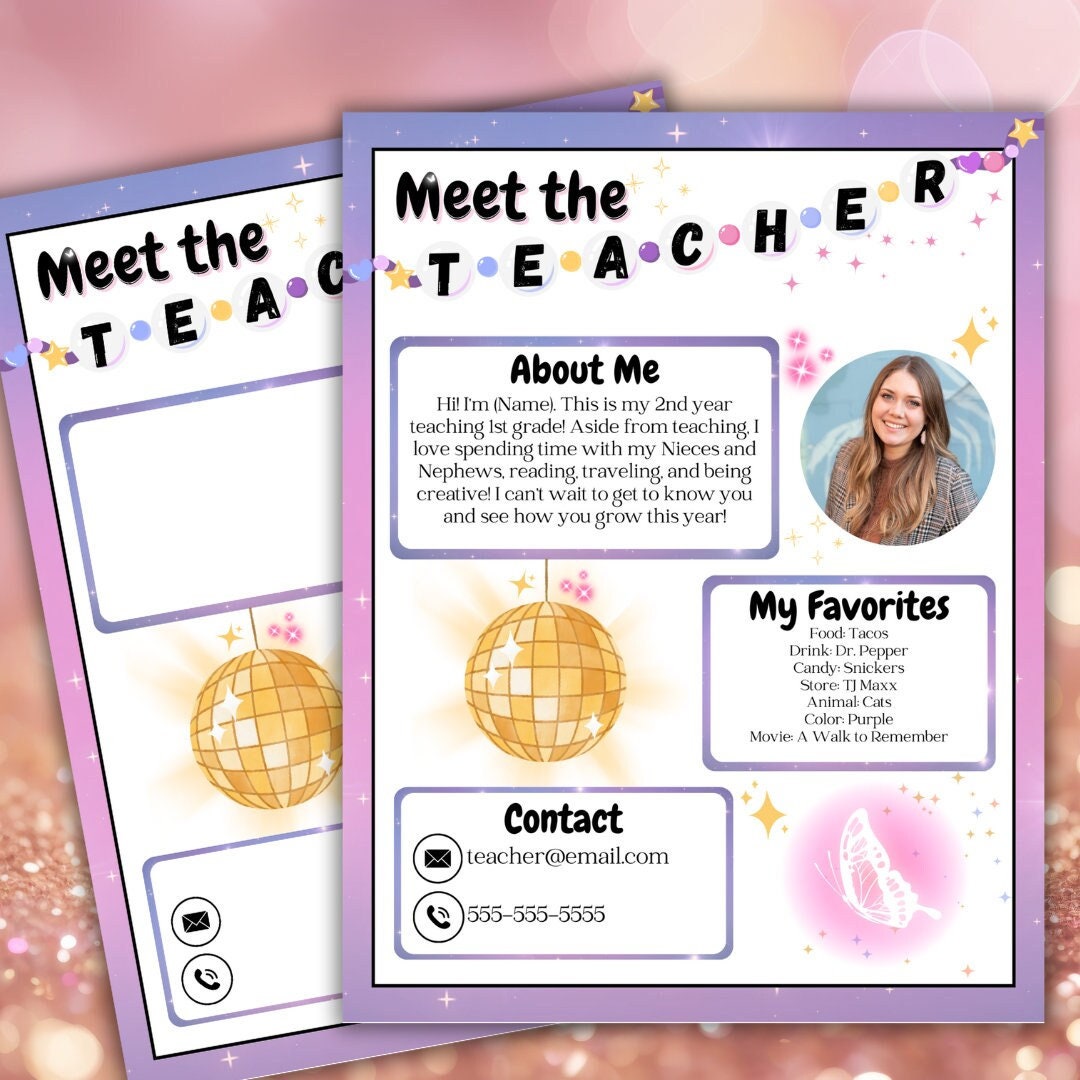 Meet the Teacher | Teacher Template | in My Era Taylor Inspired Theme ...