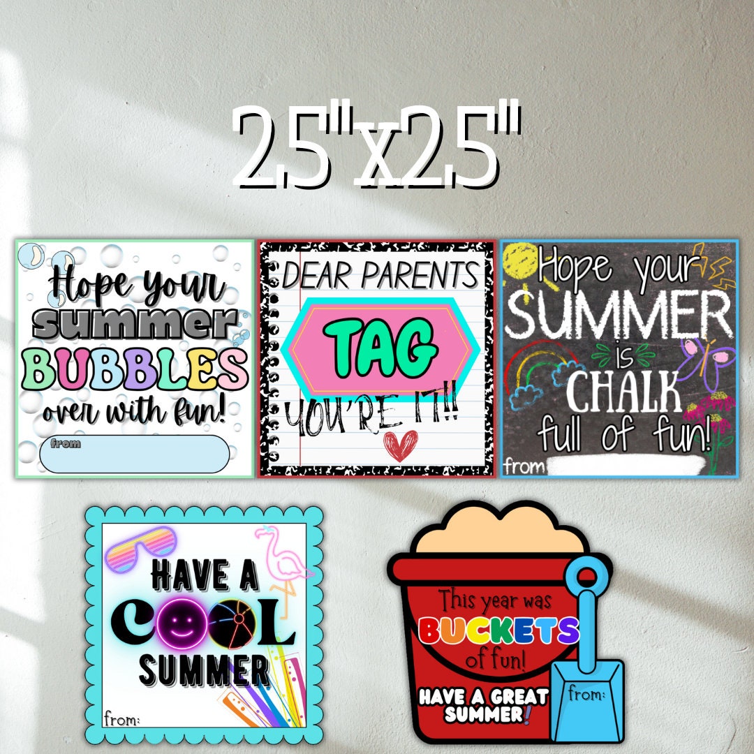 Summer/end of School Year Treat Tags for Students, Youth, Children Gift ...