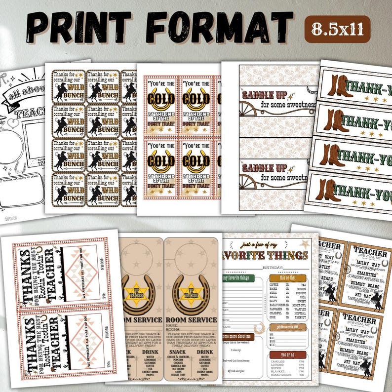 Western Theme Teacher Appreciation Week Itinerary. Flyer Template for ...