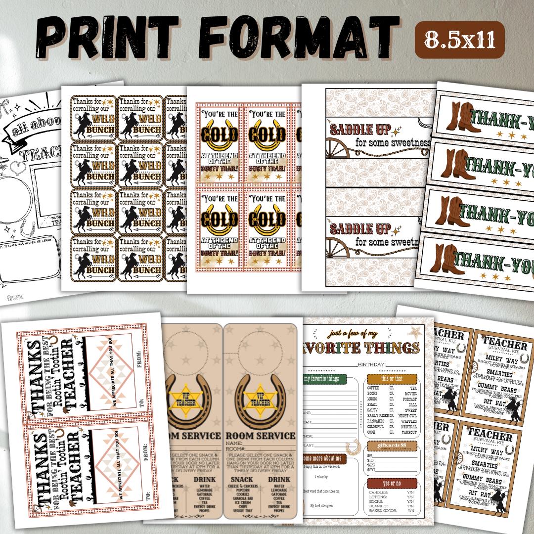Western Theme Teacher Appreciation Week Itinerary. Flyer Template for ...