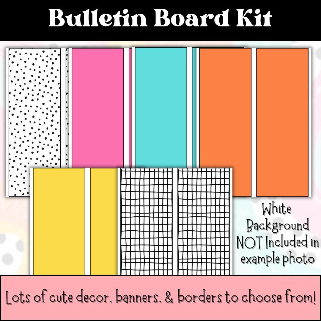 Back to School Bulletin Board Kit | Funky Bright Pastel Theme ...