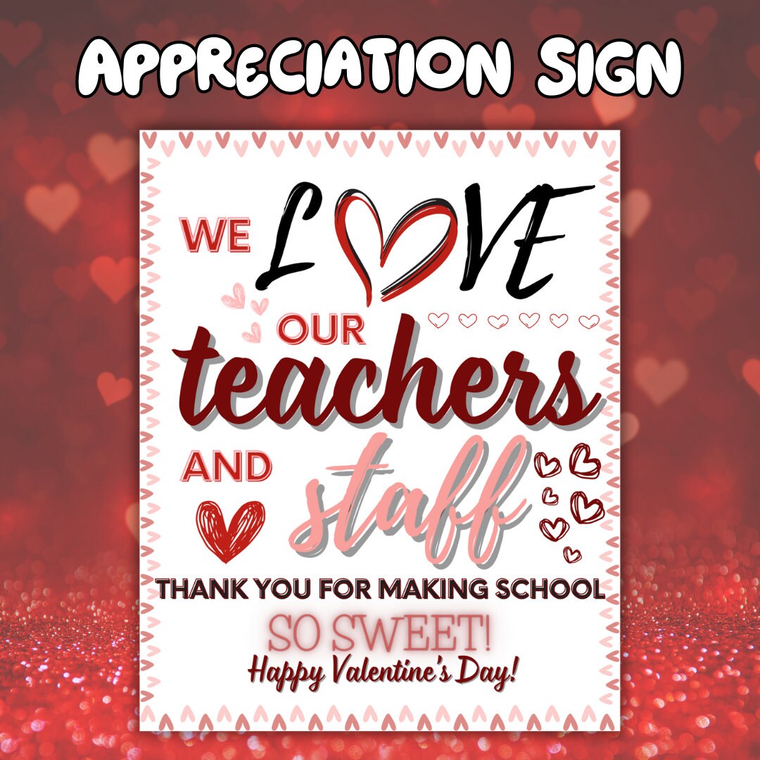 Teacher Valentine's Day Gift Tag. Printable Gift Tags for Valentines ...