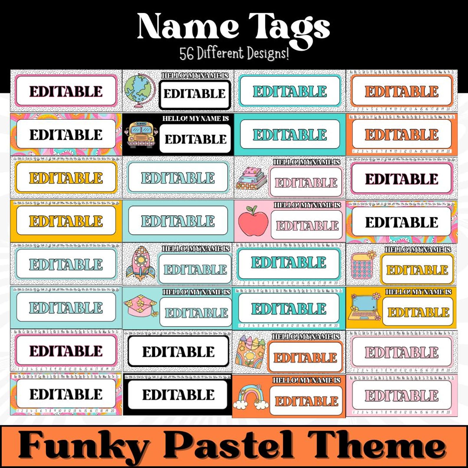 Student Desk Name Labels, Editable Classroom Printables, Student Name ...