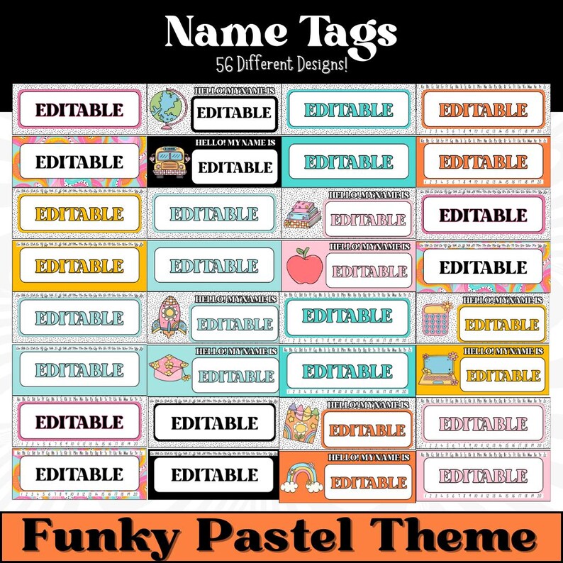 Student Desk Name Labels, Editable Classroom Printables, Student Name ...