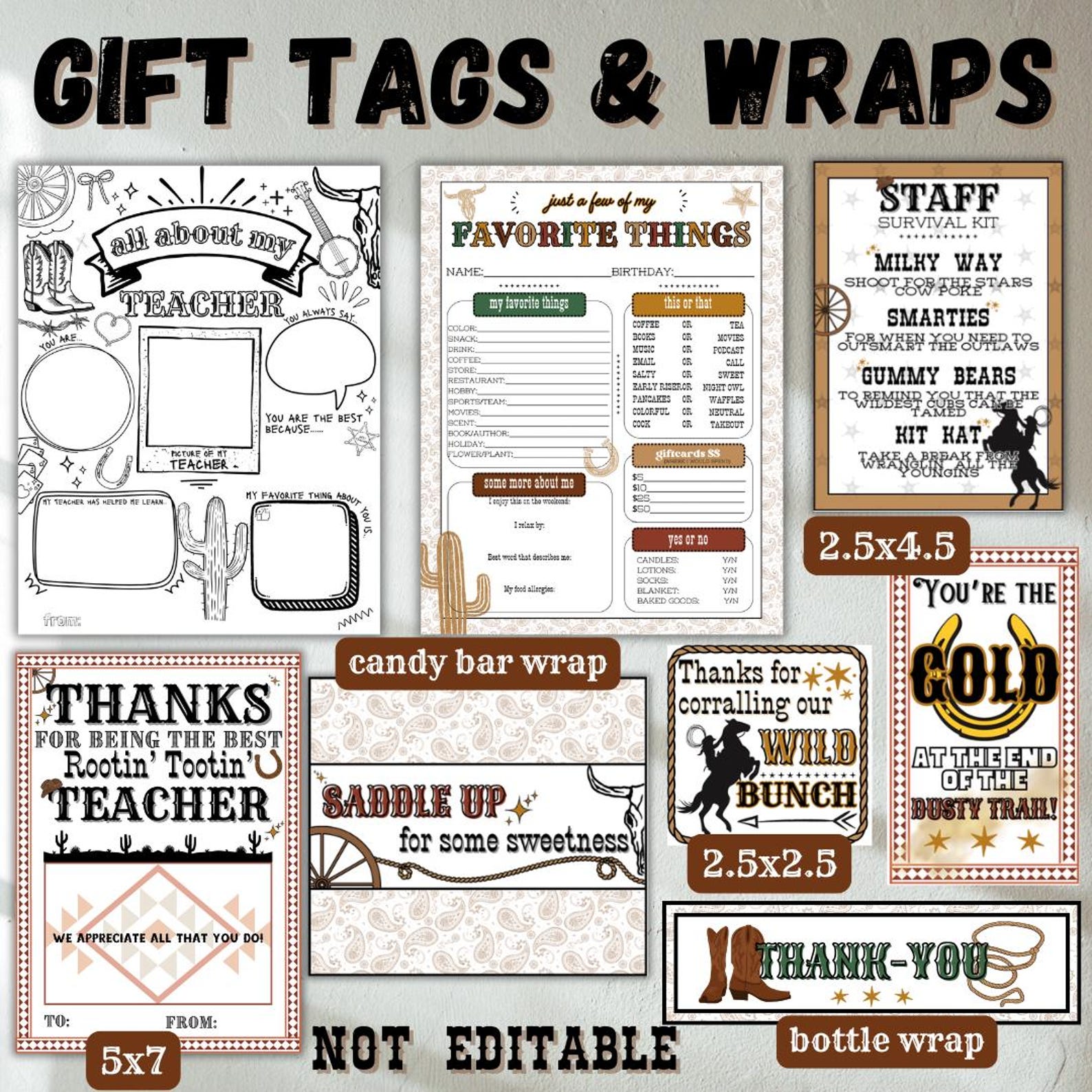 Western Theme Teacher Appreciation Week Itinerary. Flyer Template for ...