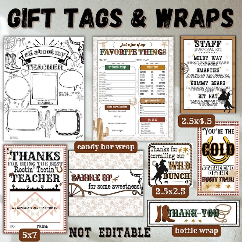 Western Theme Teacher Appreciation Week Itinerary. Flyer Template for ...