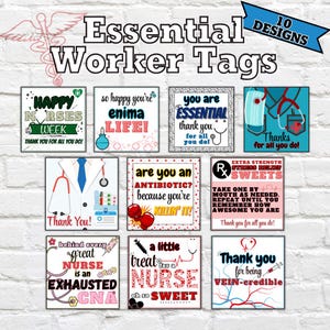 Snack and Candy Treat Tags for Hospital Employee, CNA, Nurse ...