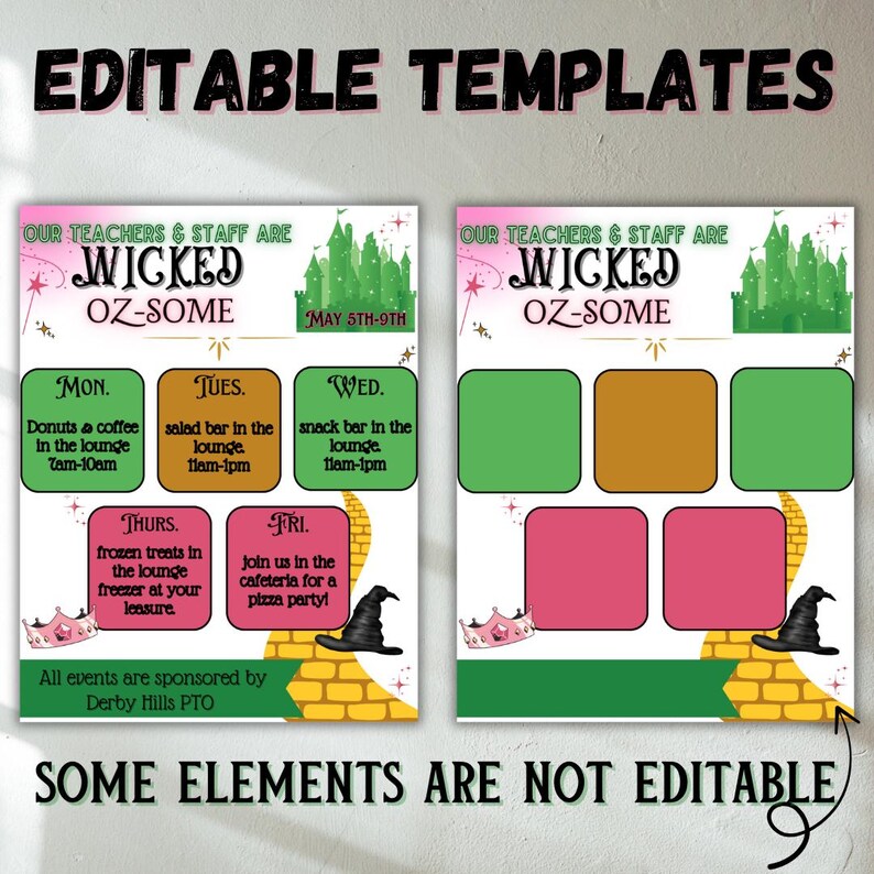 Magical Teacher Appreciation Week Theme Bundle Canva Template, Road to ...