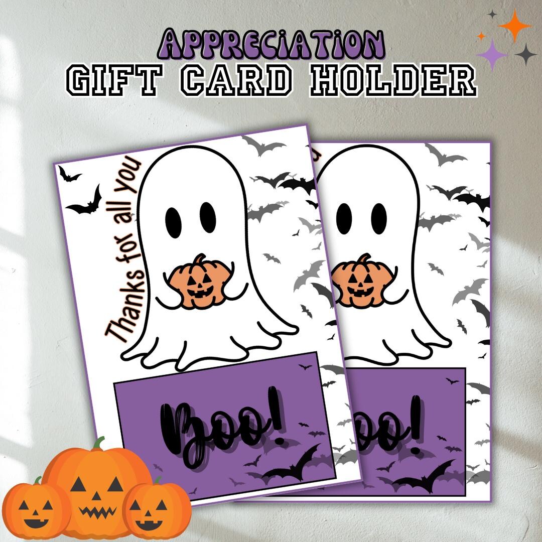 Teacher Appreciation/ Halloween Gift Card Holder/ Thank You Note ...
