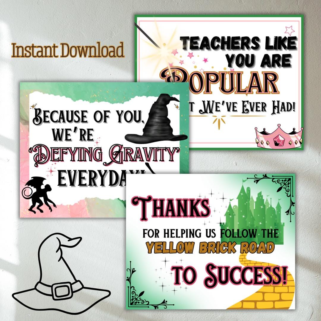 Teacher Staff Appreciation Week Theme Flyer Posters Green and Pink ...