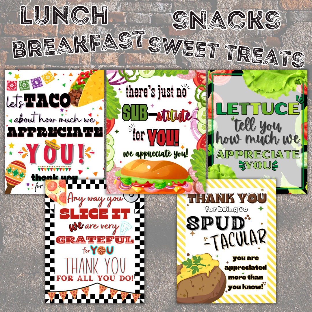 Appreciation Sign Printable Bundle for Staff Appreciation, Team ...