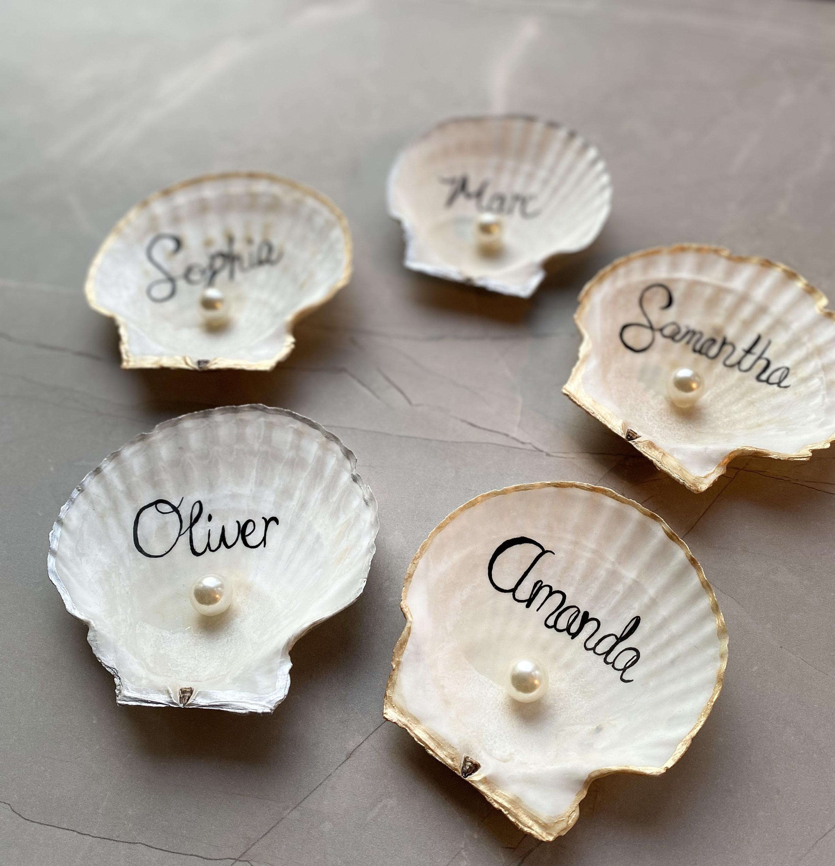 Scallop Shell Place Cards, Wedding Place Cards With Custom Names - Etsy