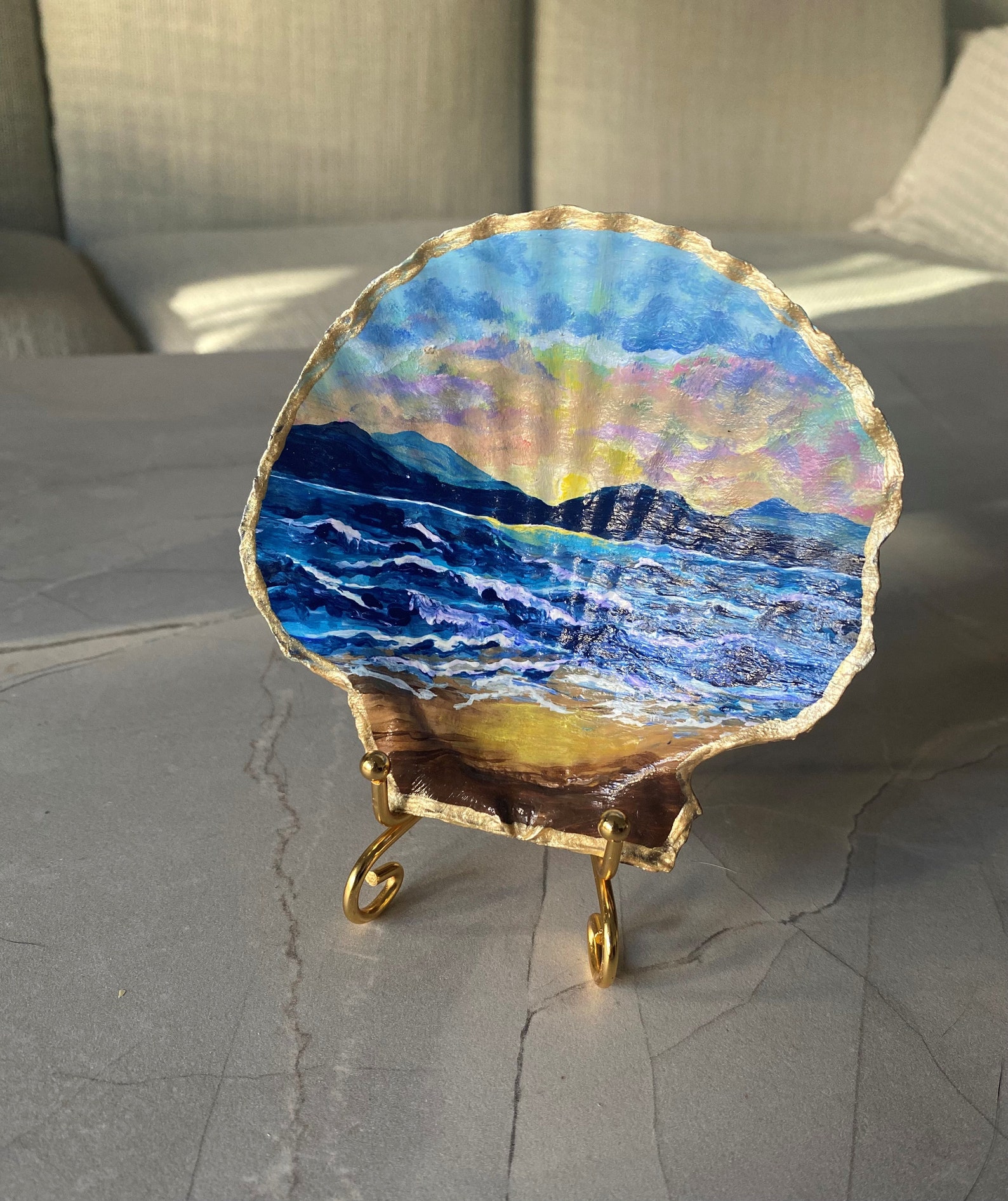 Sunset Painted Scallop Shell - Etsy