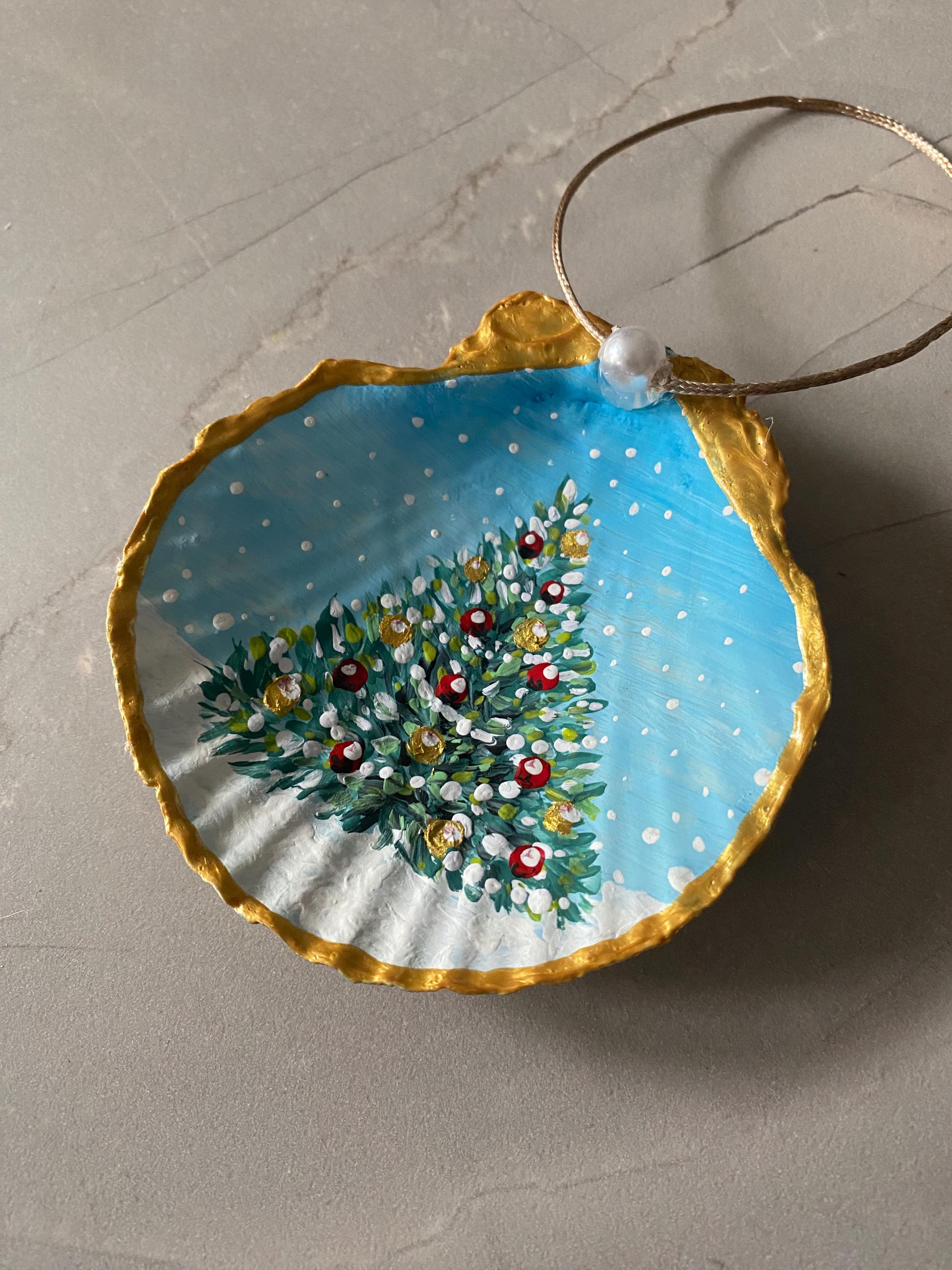 Christmas Tree Shell Ornament - Etsy