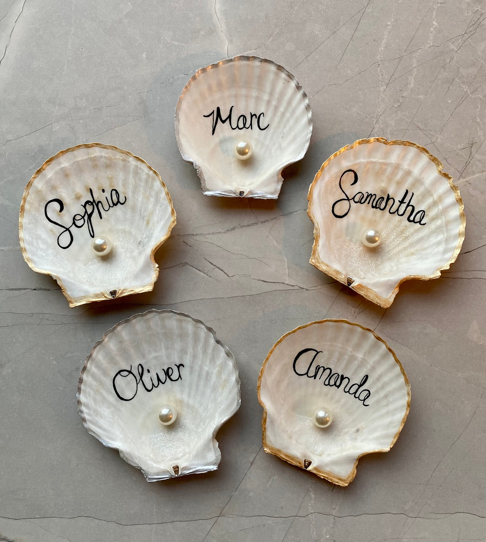 Scallop Shell Place Cards, Wedding Place Cards With Custom Names - Etsy