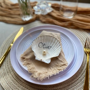 Scallop Shell Place Cards, Wedding Place Cards With Custom Names - Etsy