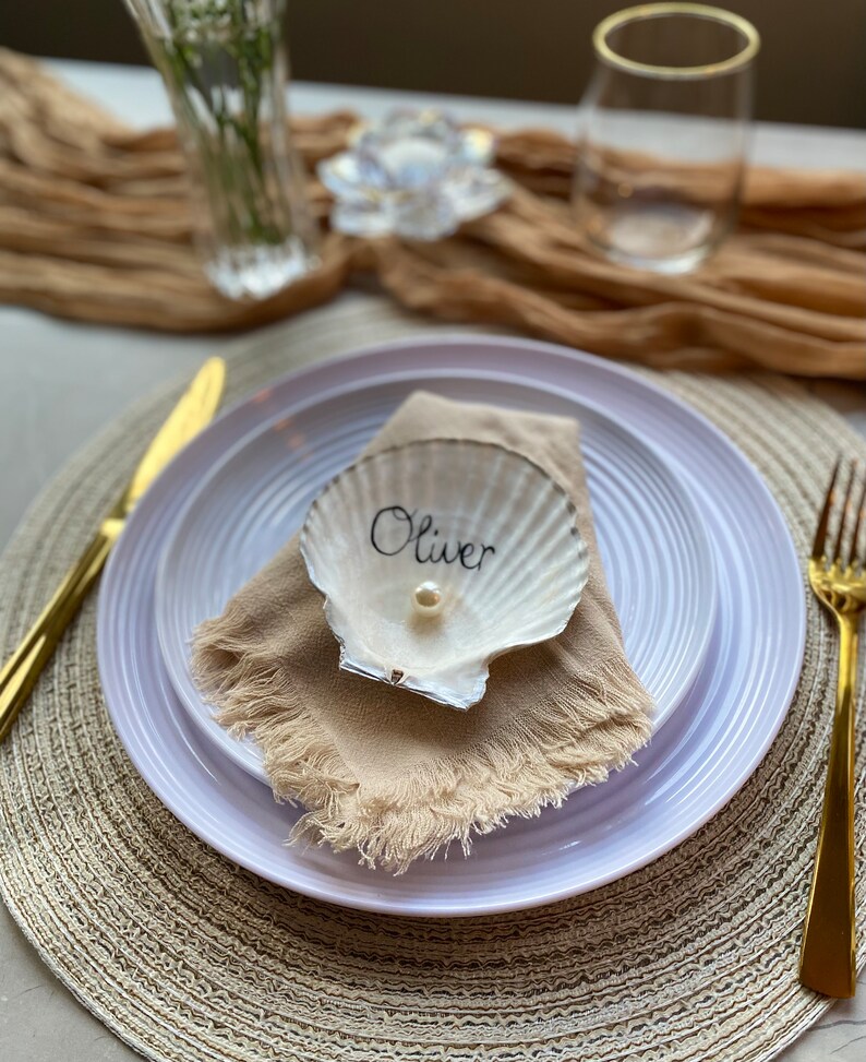 Scallop Shell Place Cards, Wedding Place Cards With Custom Names - Etsy