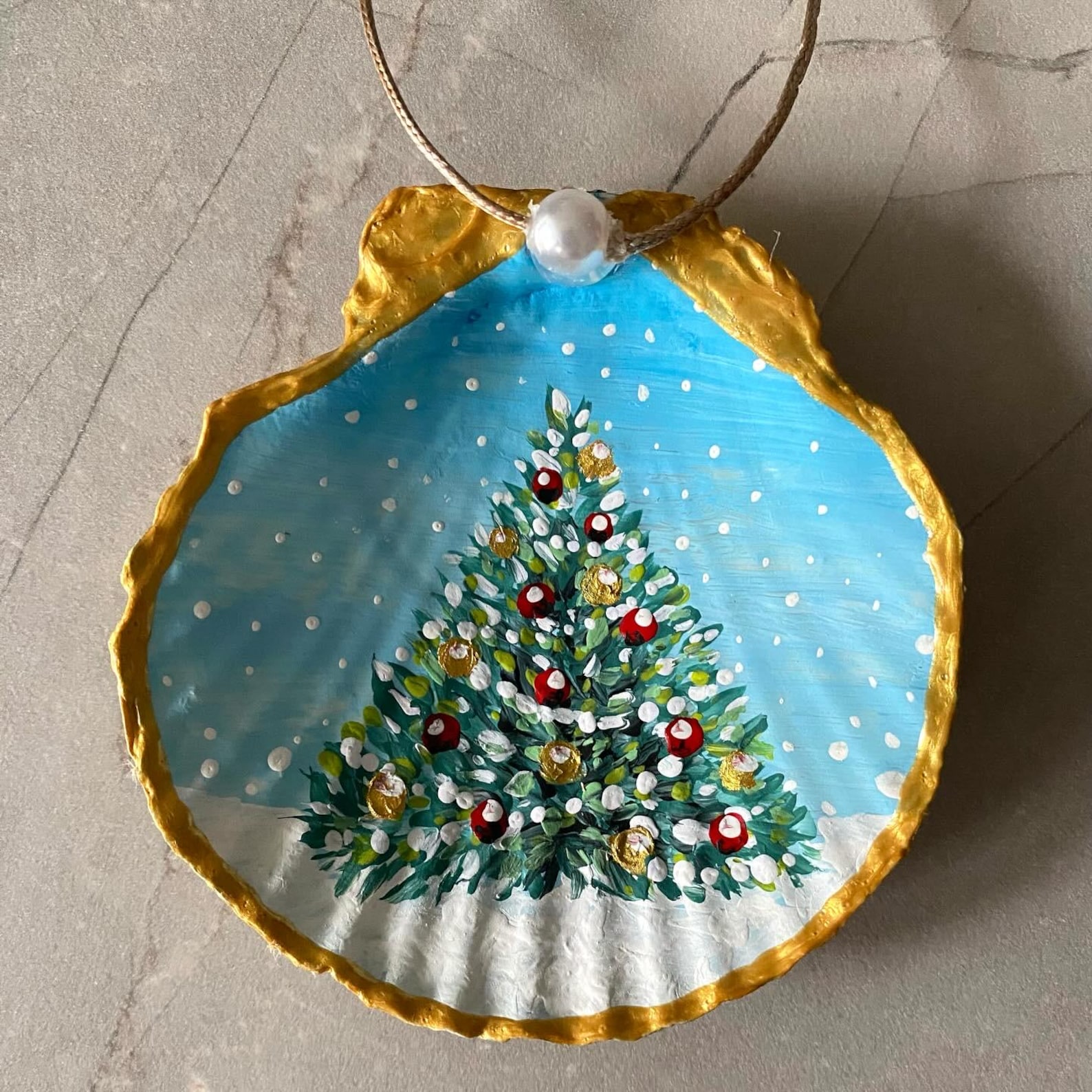 Christmas Tree Shell Ornament - Etsy