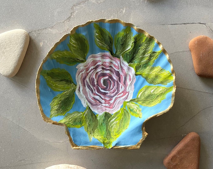 Ocean Wave Painted Scallop Shell - Etsy