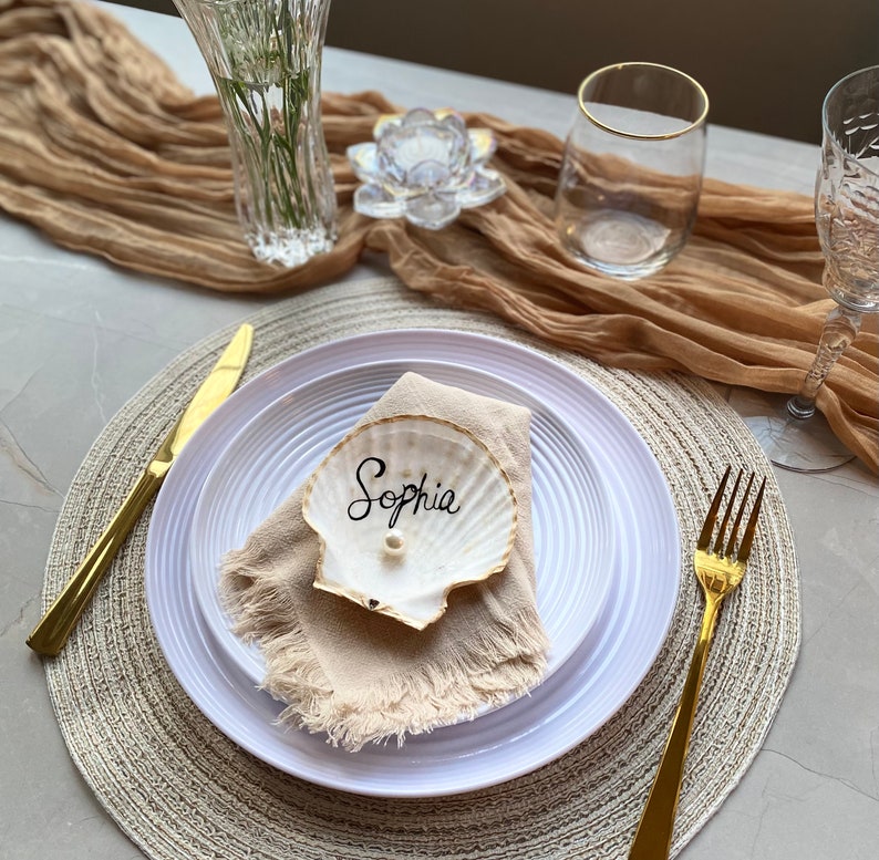 Scallop Shell Place Cards, Wedding Place Cards With Custom Names - Etsy