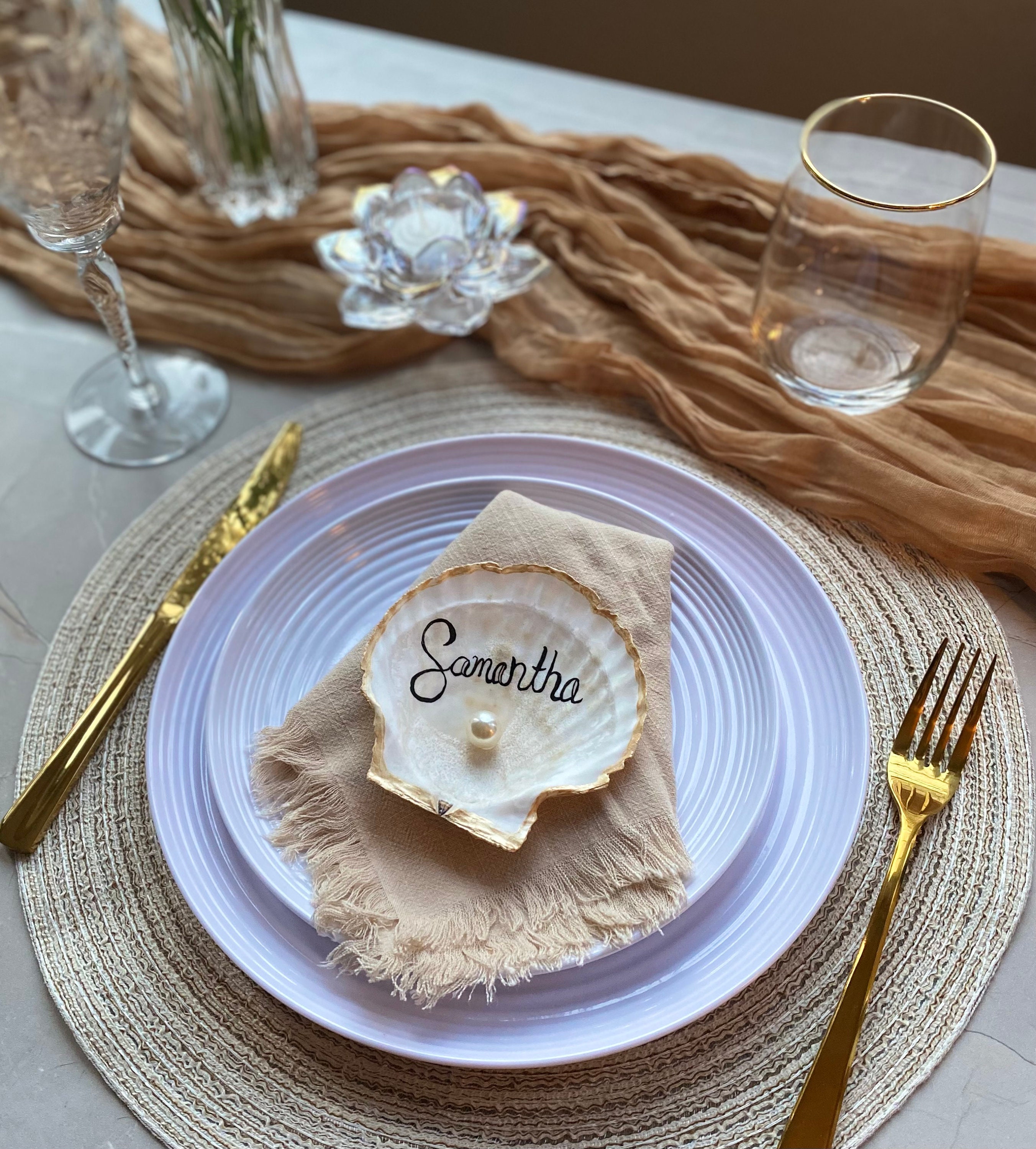 Scallop Shell Place Cards, Wedding Place Cards With Custom Names - Etsy