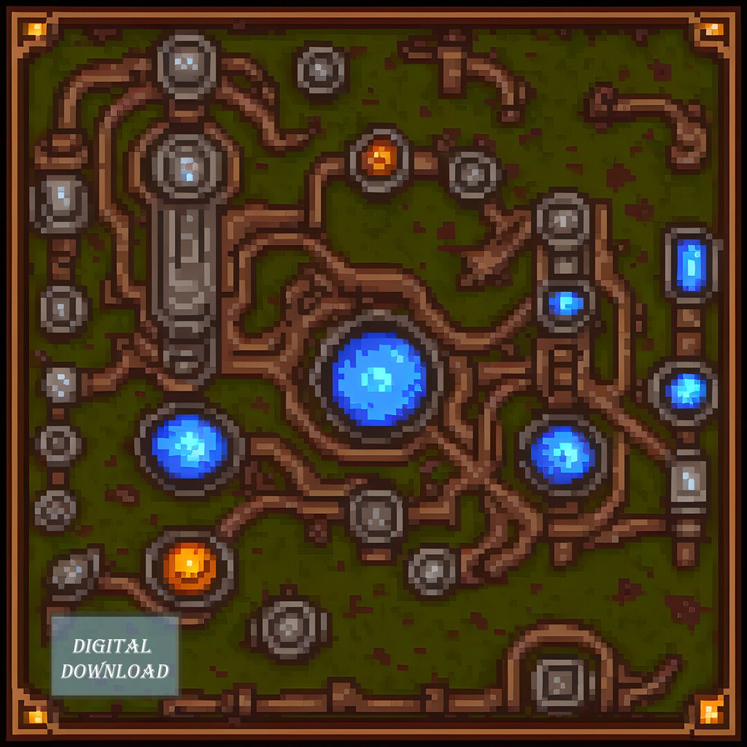 Video Game Pixel Art Power Plant, Retro 8 Bit Wall Decor, Nostalgic ...