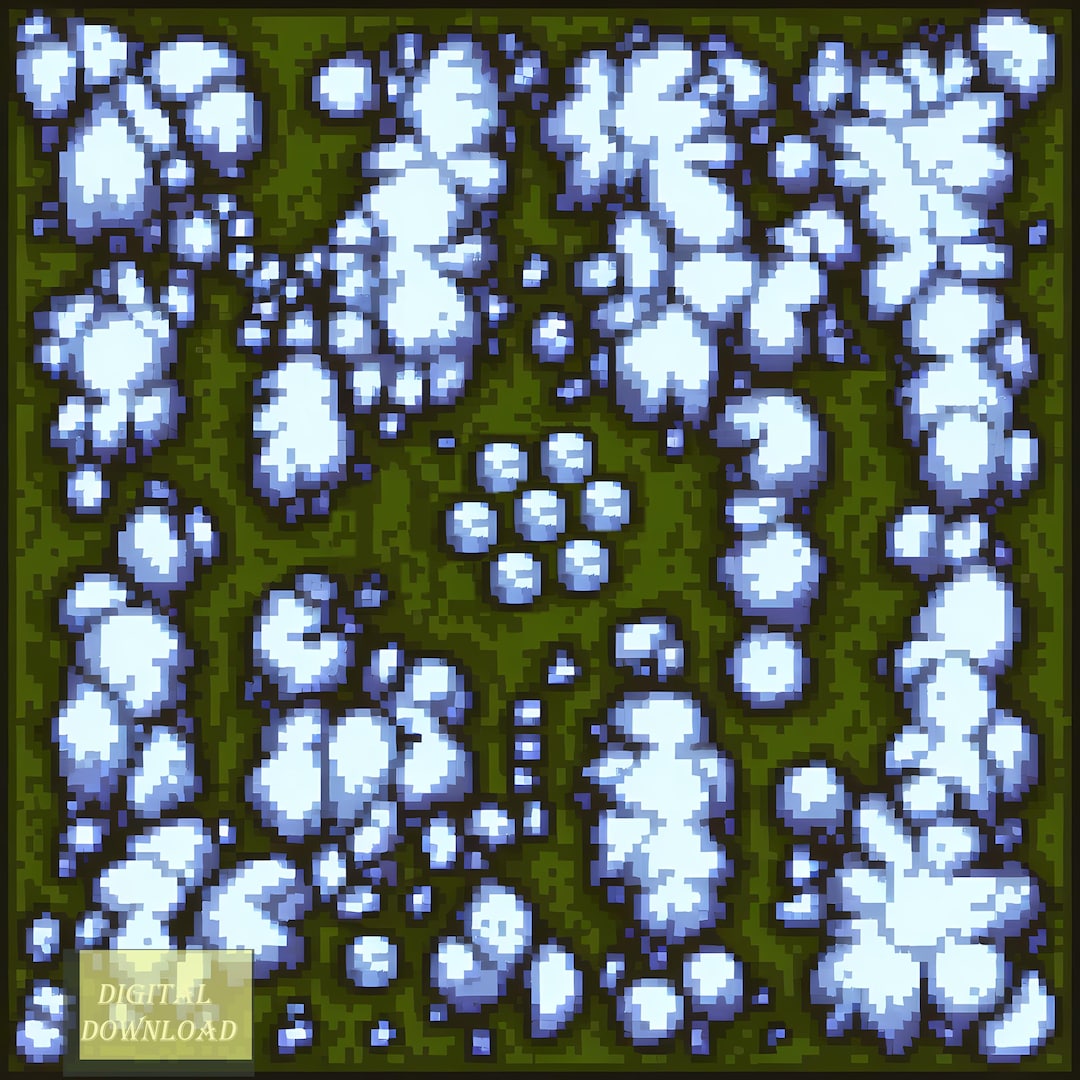 Video Game Pixel Art Snow Mountains, Retro 8 Bit Wall Decor, Nostalgic ...