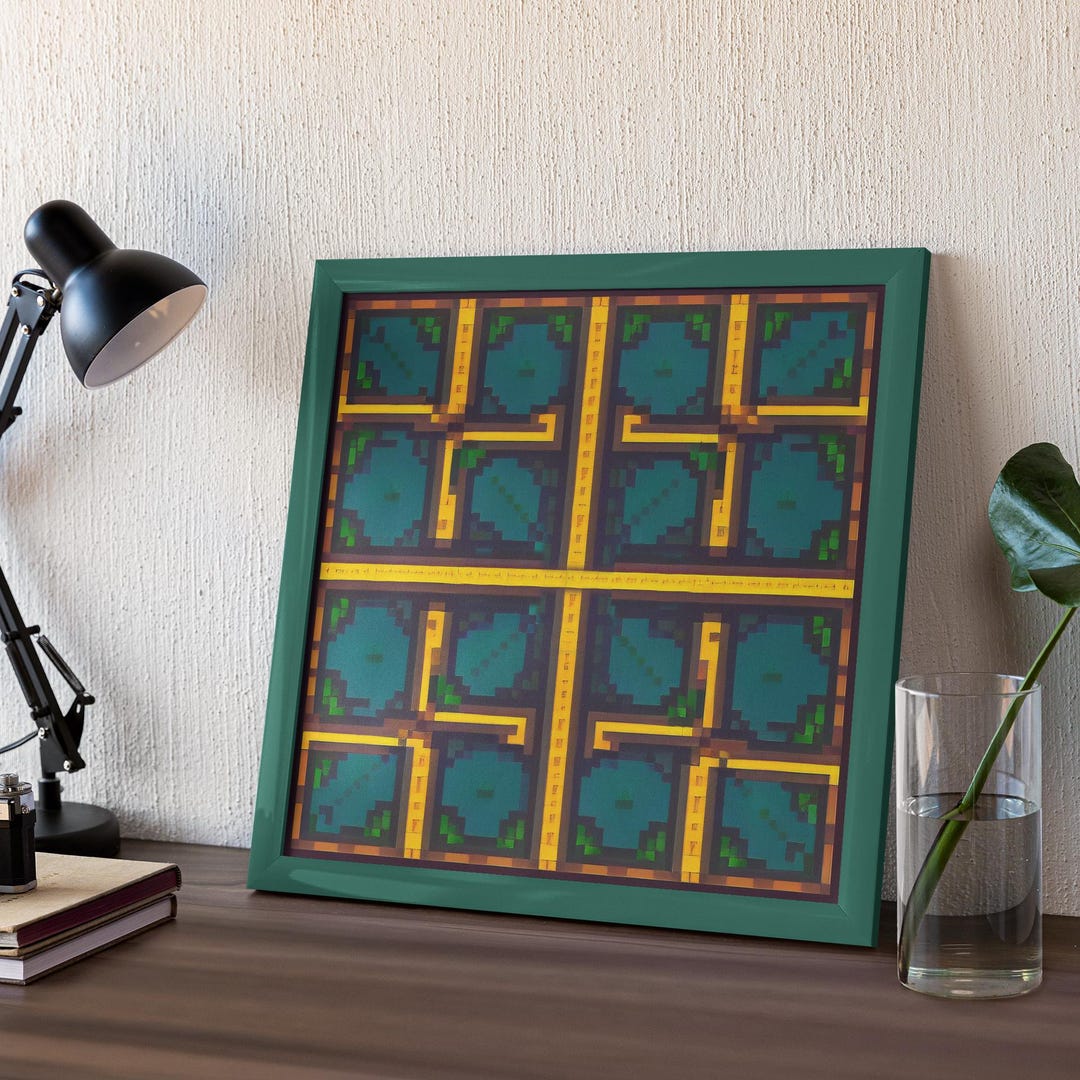 Video Game Pixel Art Stitched Pattern, Retro 8 Bit Wall Decor ...