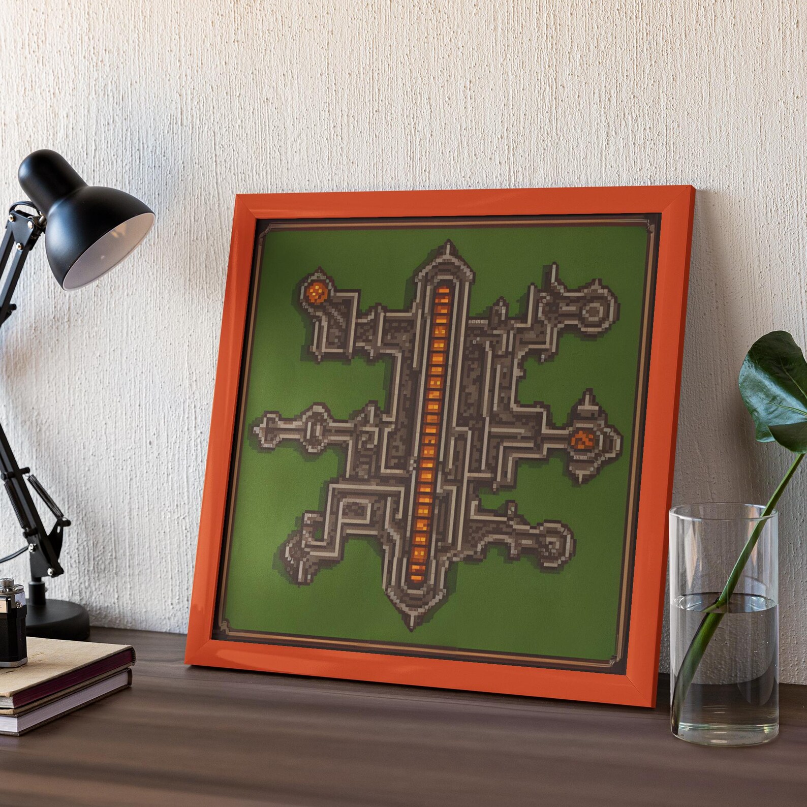Video Game Pixel Art Temple Map, Retro 8 Bit Wall Decor, Nostalgic ...