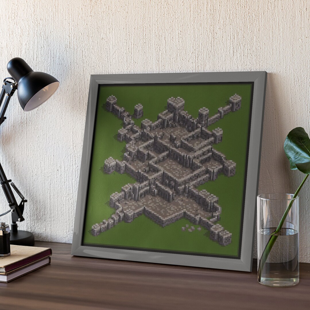 Video Game Pixel Art Catacombs, Retro 8 Bit Wall Decor, Nostalgic ...