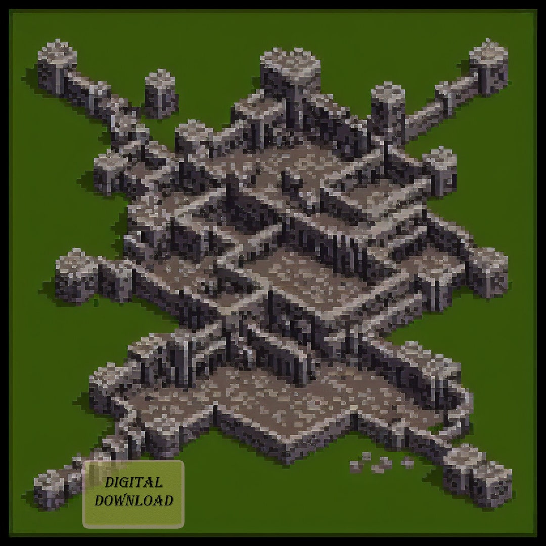 Video Game Pixel Art Catacombs, Retro 8 Bit Wall Decor, Nostalgic ...
