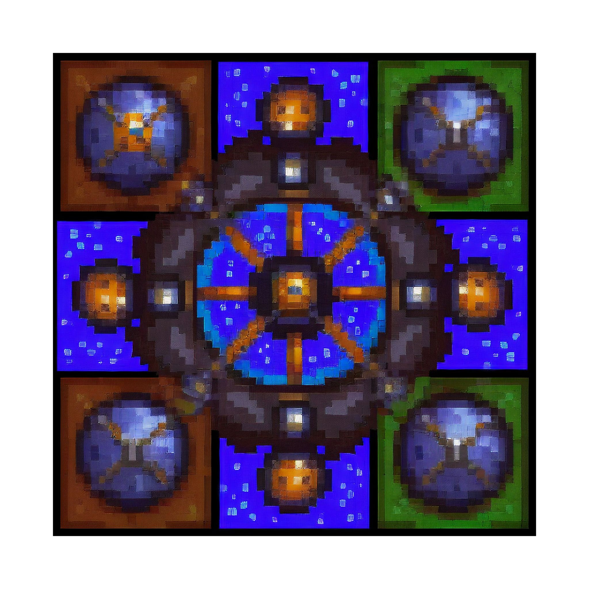 Video Game Pixel Art Planetary Pattern, Retro 8 Bit Wall Decor ...
