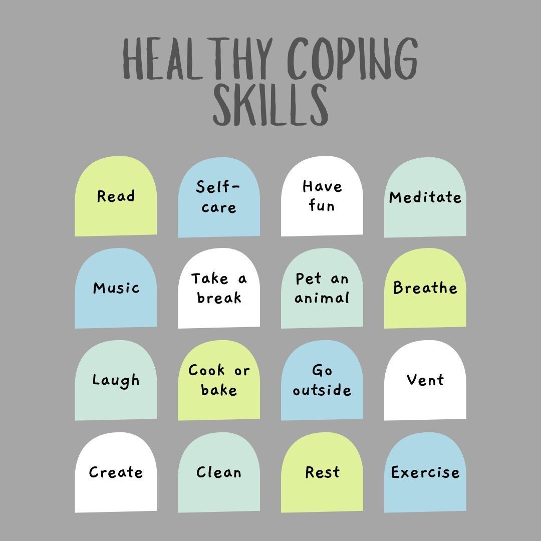 Healthy Coping Skills Poster, Therapy Office Decor, Stress Mangement ... Healthy Coping Skills Poster, Therapy Office Decor, Stress Mangement ...