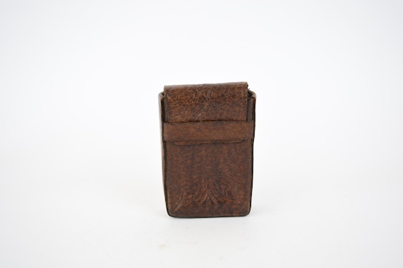 Vintage Brown Leather Cigarette Case, 1970s Smoker Ac… - Gem