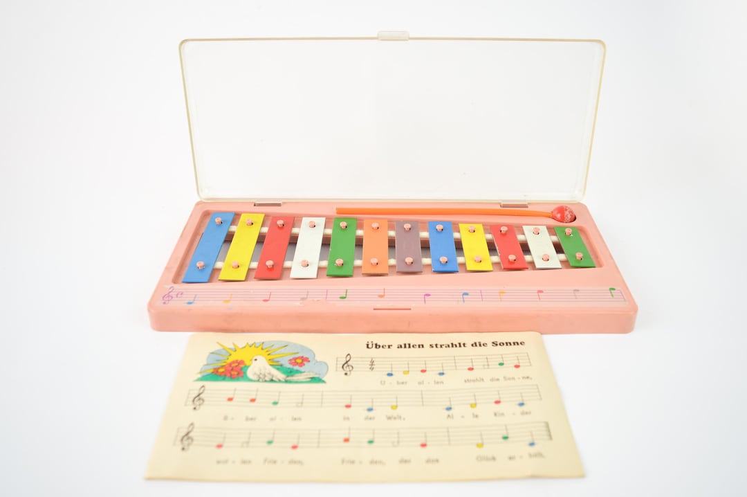 Vintage German Xylophone, Vintage Toy Musical Instrument, Plastic Kids ...