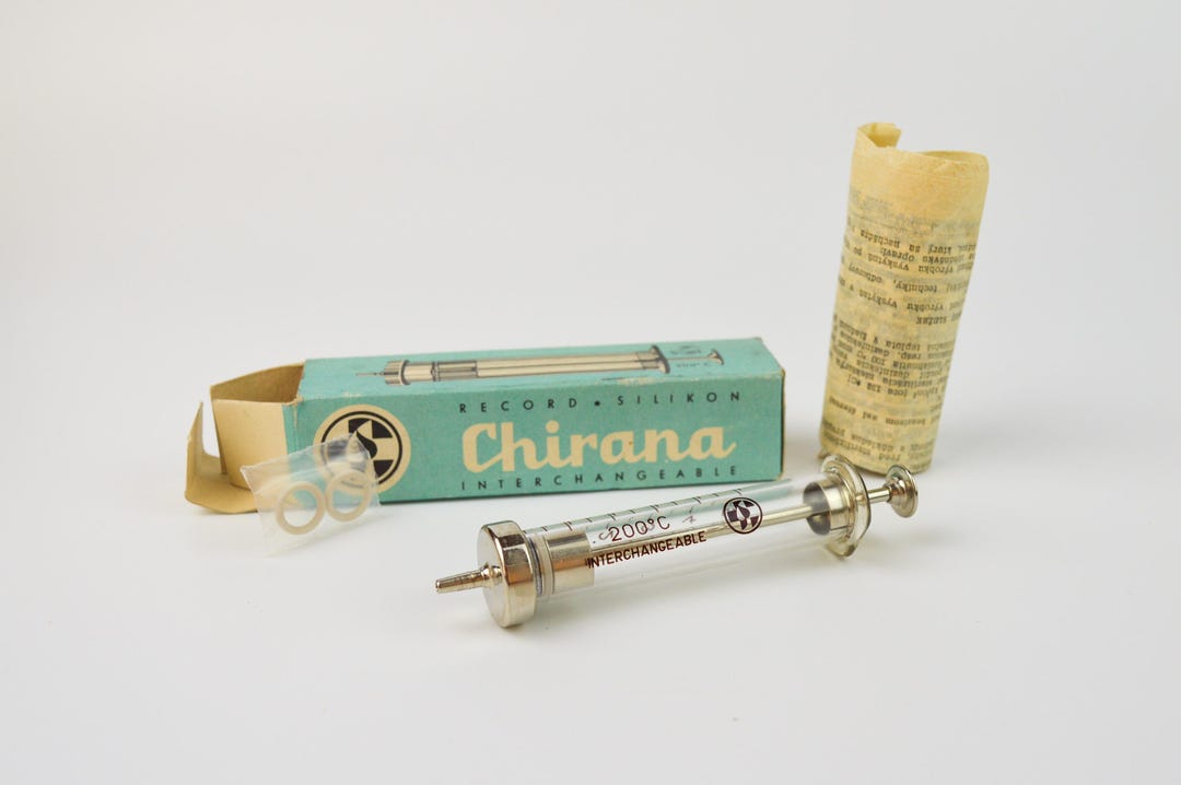 Vintage Soviet Medical Glass Syringe, Chirana Record Silikon 5 Ml ...