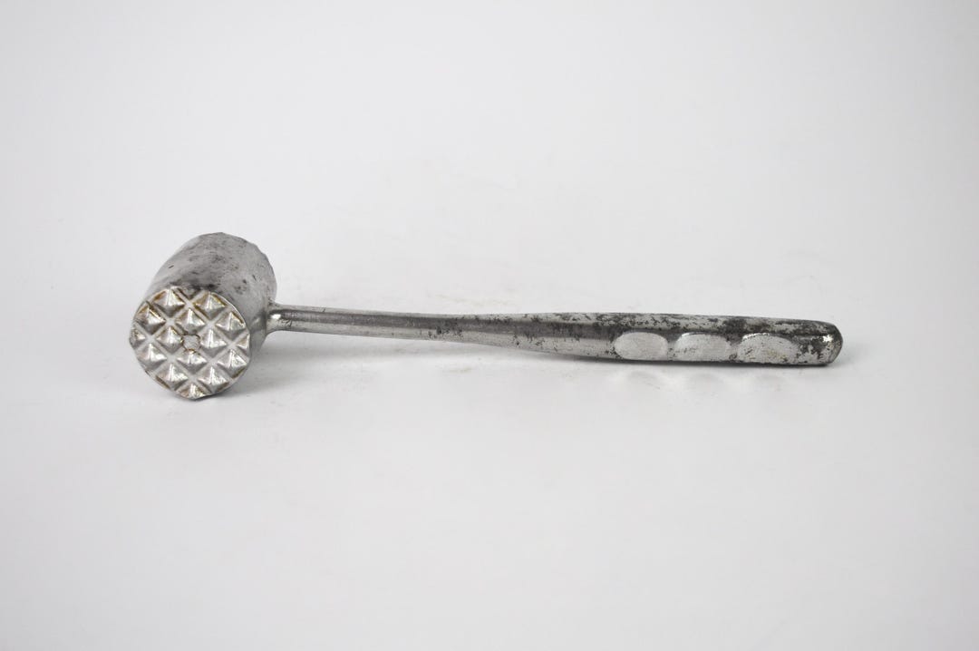 Vintage Metal Hammer for Cooking, Round Double Head Steak Hammer ...