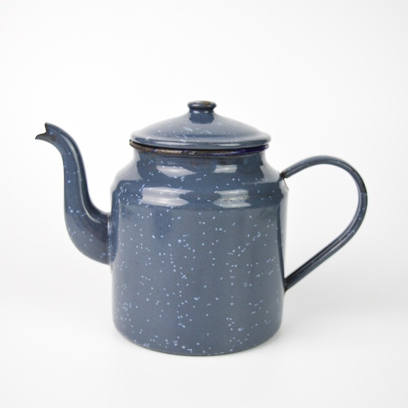 Blue Enamel Teapot - Etsy