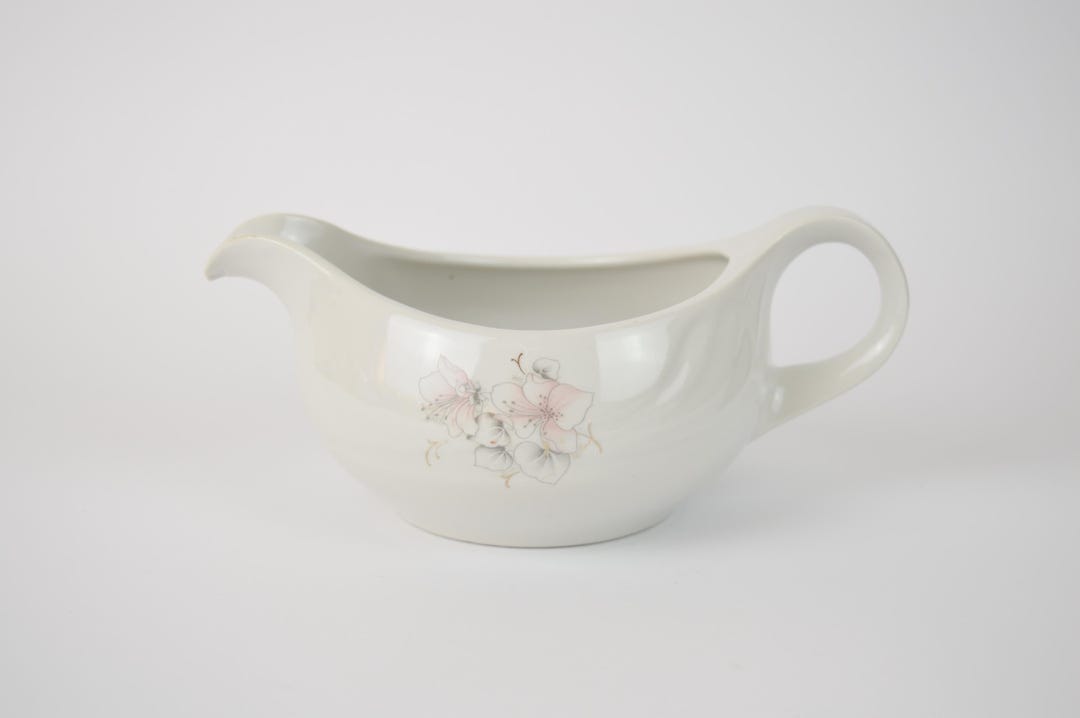 Vintage Ceramic Gravy Boat, Ornamented Sauce Jug, Elegant Sauce Server ...