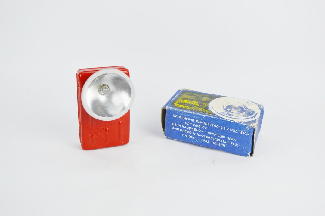 Vintage Red Signal Torch, Military Flashlight, Railway Torch, Pocket ...