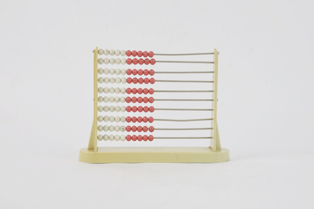 Vintage Plastic Abacus, Retro School Abacus, Colorful Beads Toy, Home ...