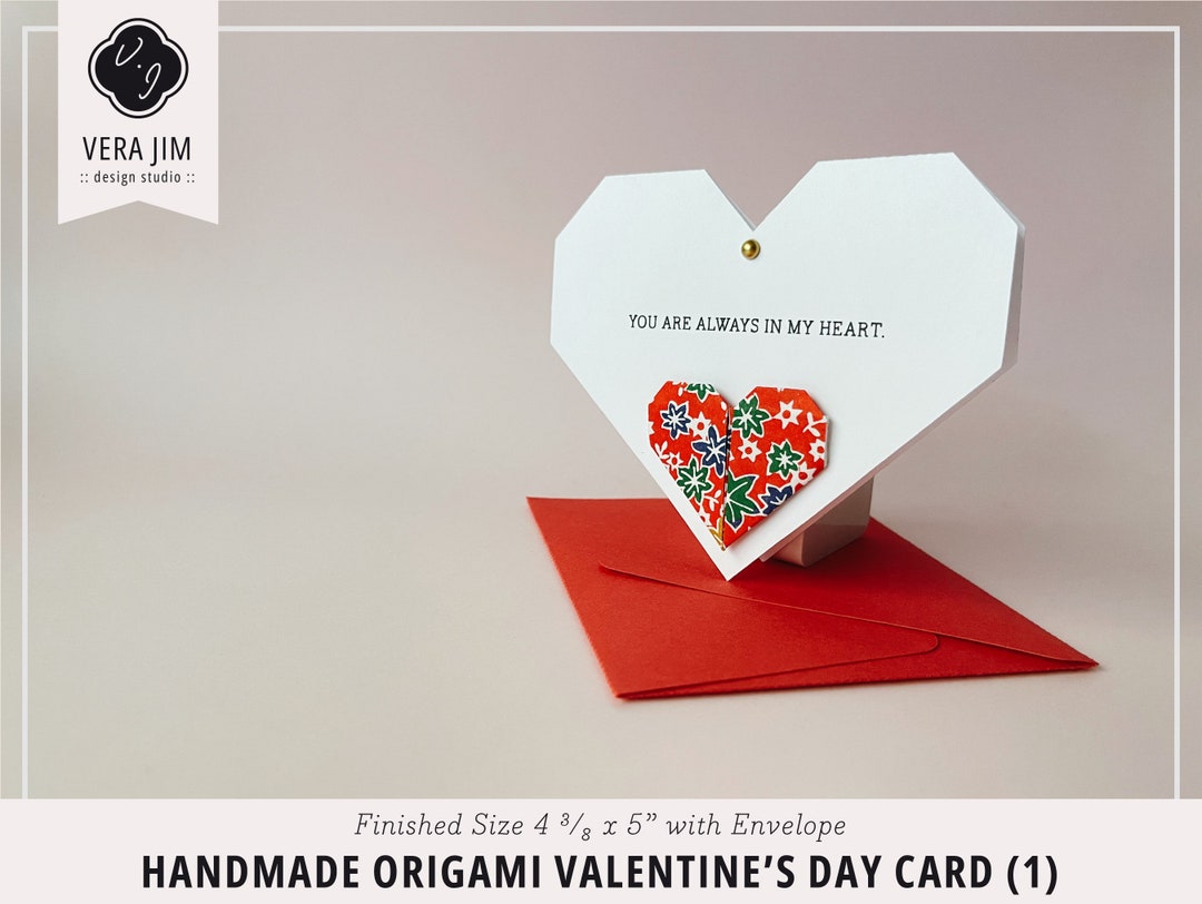 Handmade Origami Valentines Day Card - Etsy