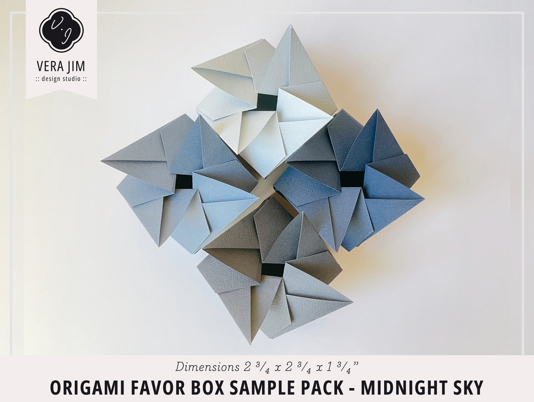 Handmade Origami Favor Box Sample Pack – Midnight Sky | Wedding ...