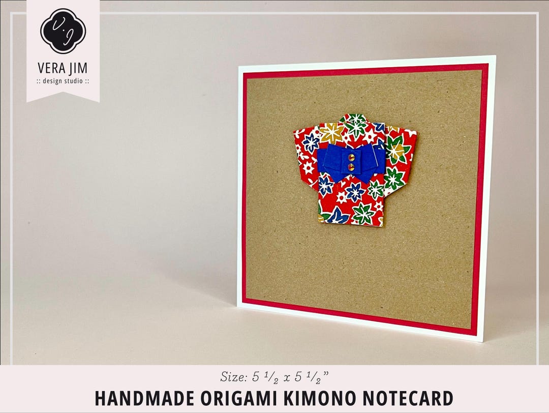 Origami Kimono Notecard | Note Card | Handmade Card | Japanese Origami ...