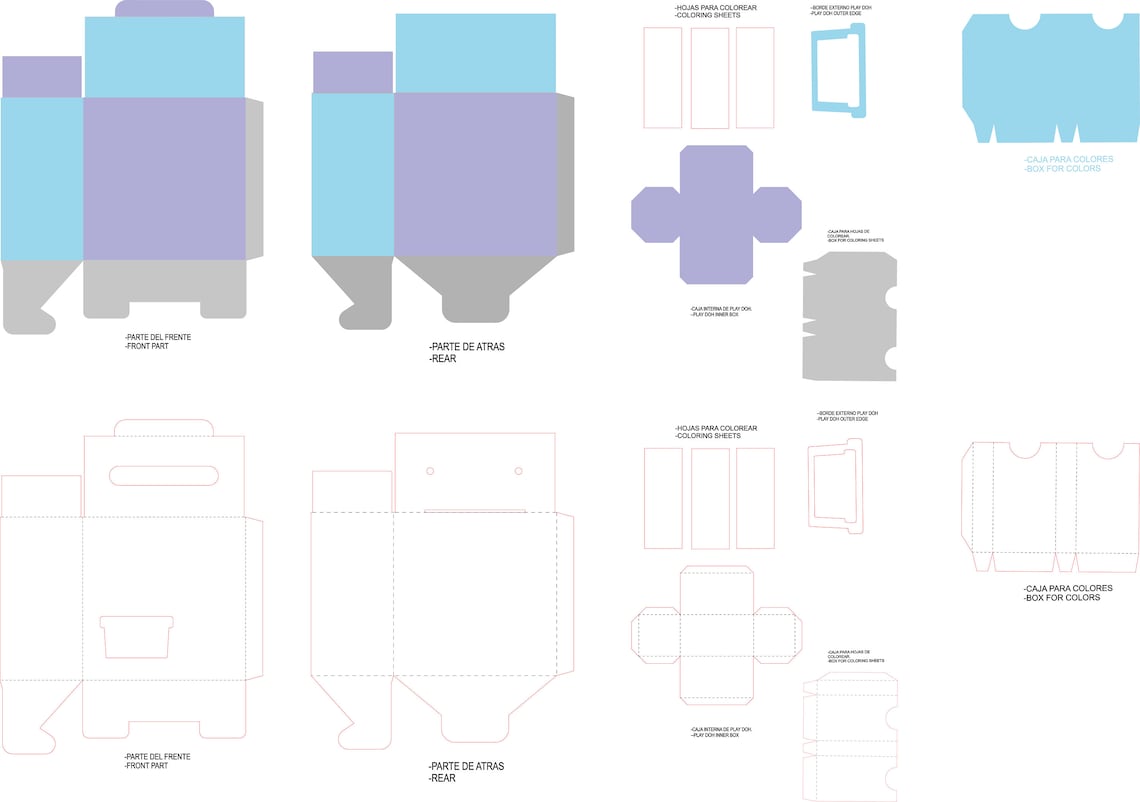 Play Doh Activity Box Template , SVG and DXF Template for Cricut and ...