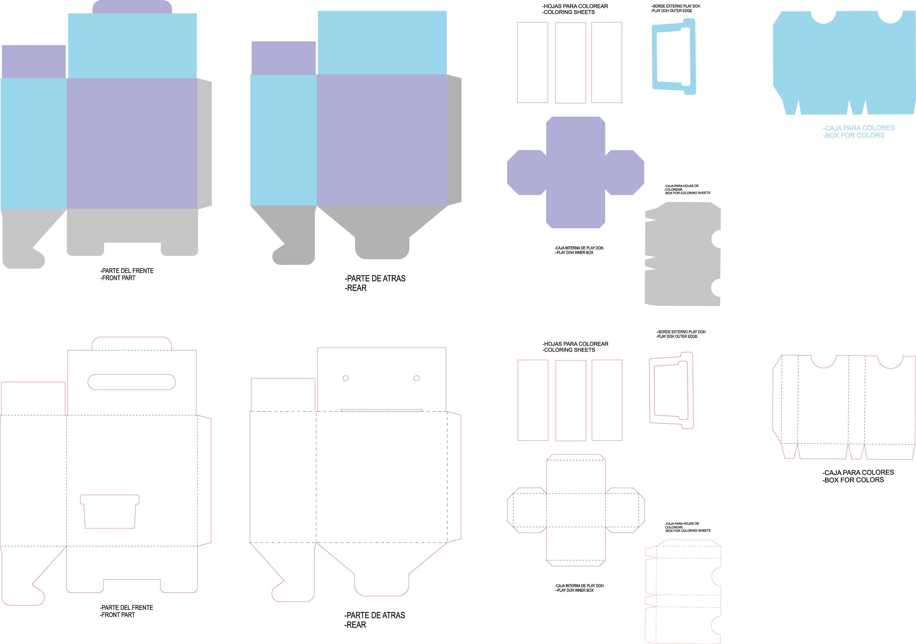 Play Doh Activity Box Template , SVG and DXF Template for Cricut and ...