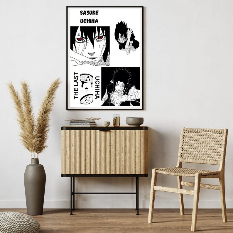 Sasuke Uchiha Manga Poster, Anime Poster Wall Decor Print. - Etsy