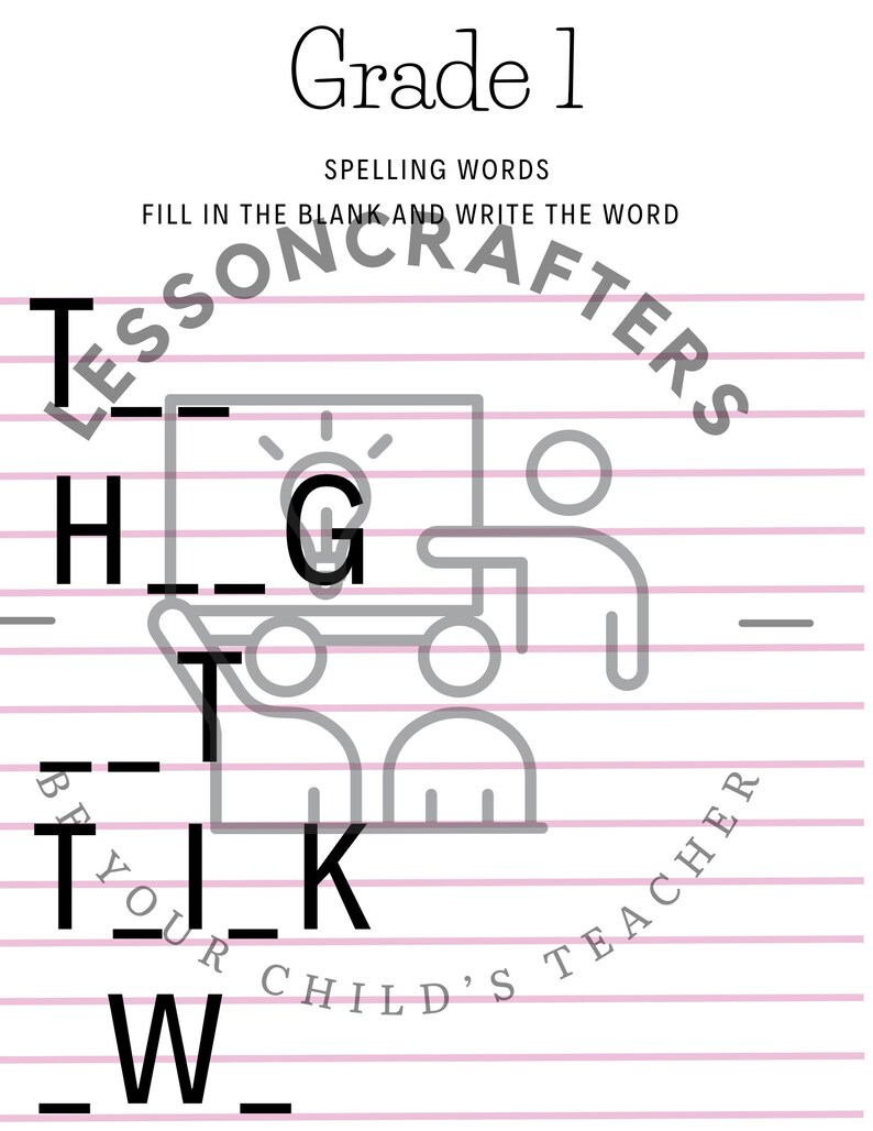 Grade 1 Spelling Words - Etsy